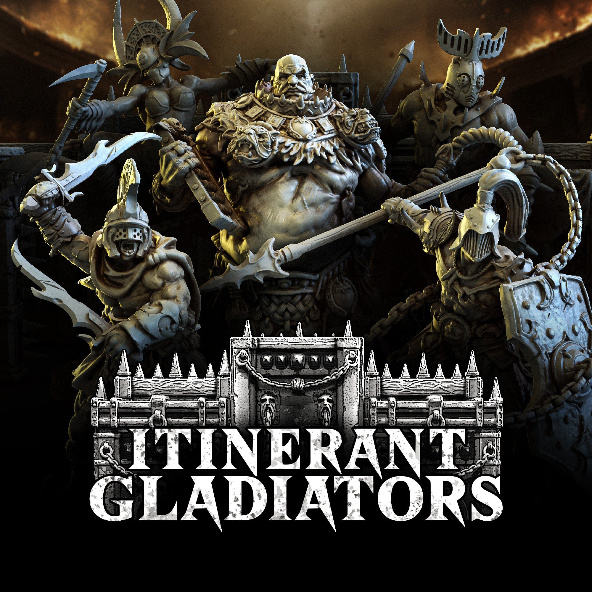 Itinerant Gladiators – Dark Fantasy Gladiator Miniatures – Bestiarum Games