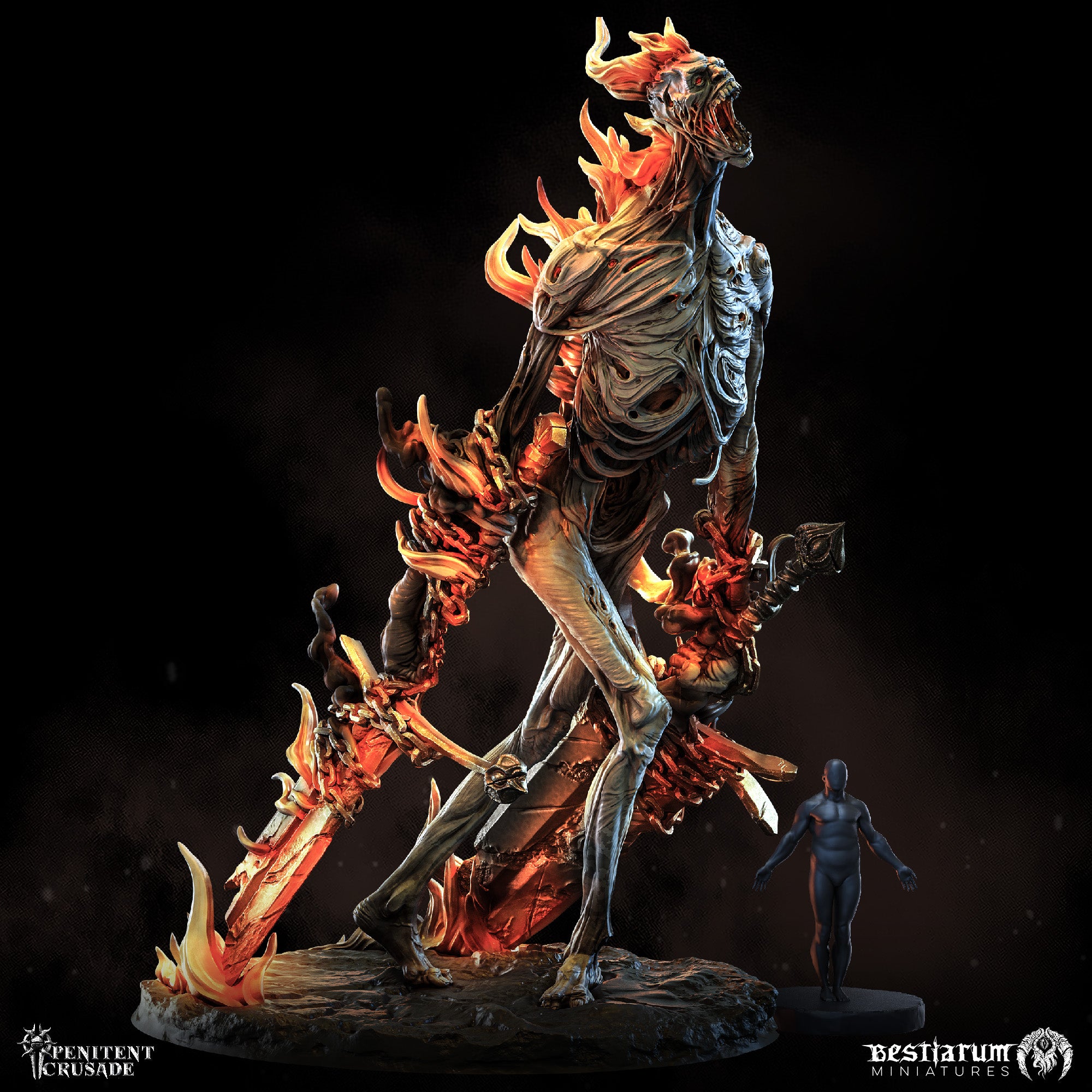 Flamebound Giant | STL | Penitent Crusade – Bestiarum Games