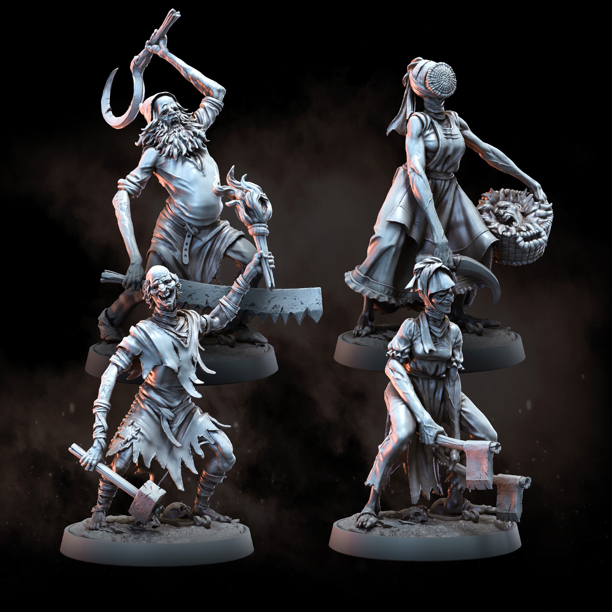 Accursed Villagers | STL | Grim Village – Bestiarum Games