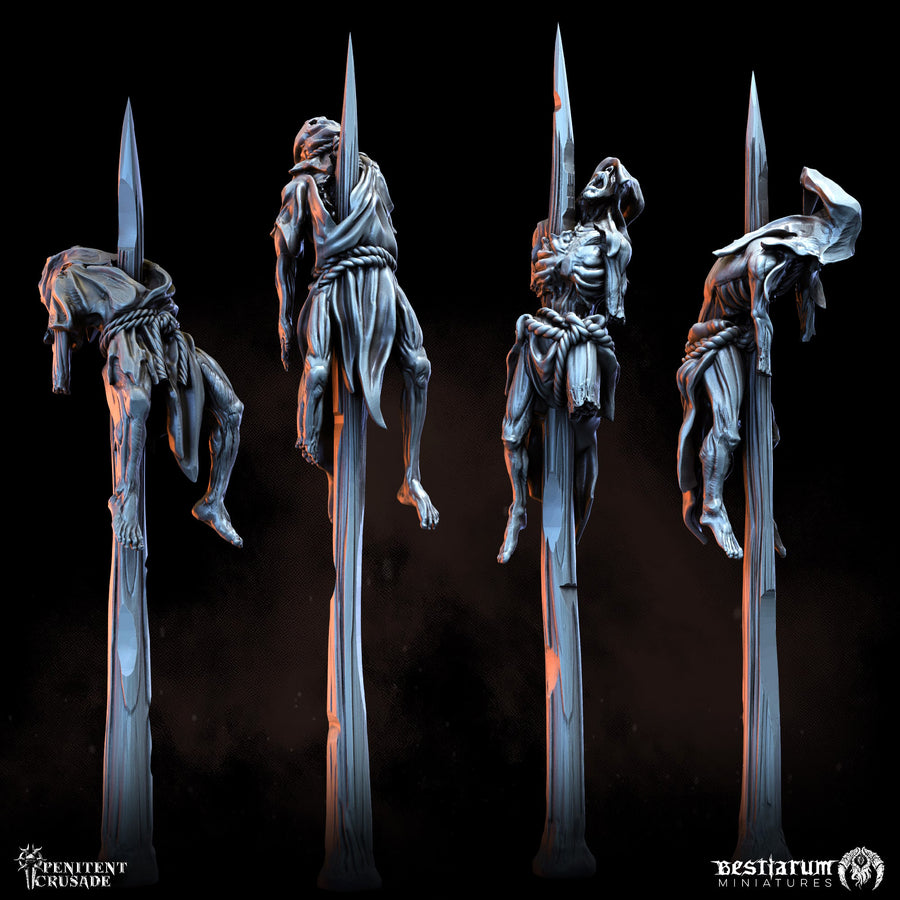Impaled Cultists | STL | Penitent Crusade – Bestiarum Games