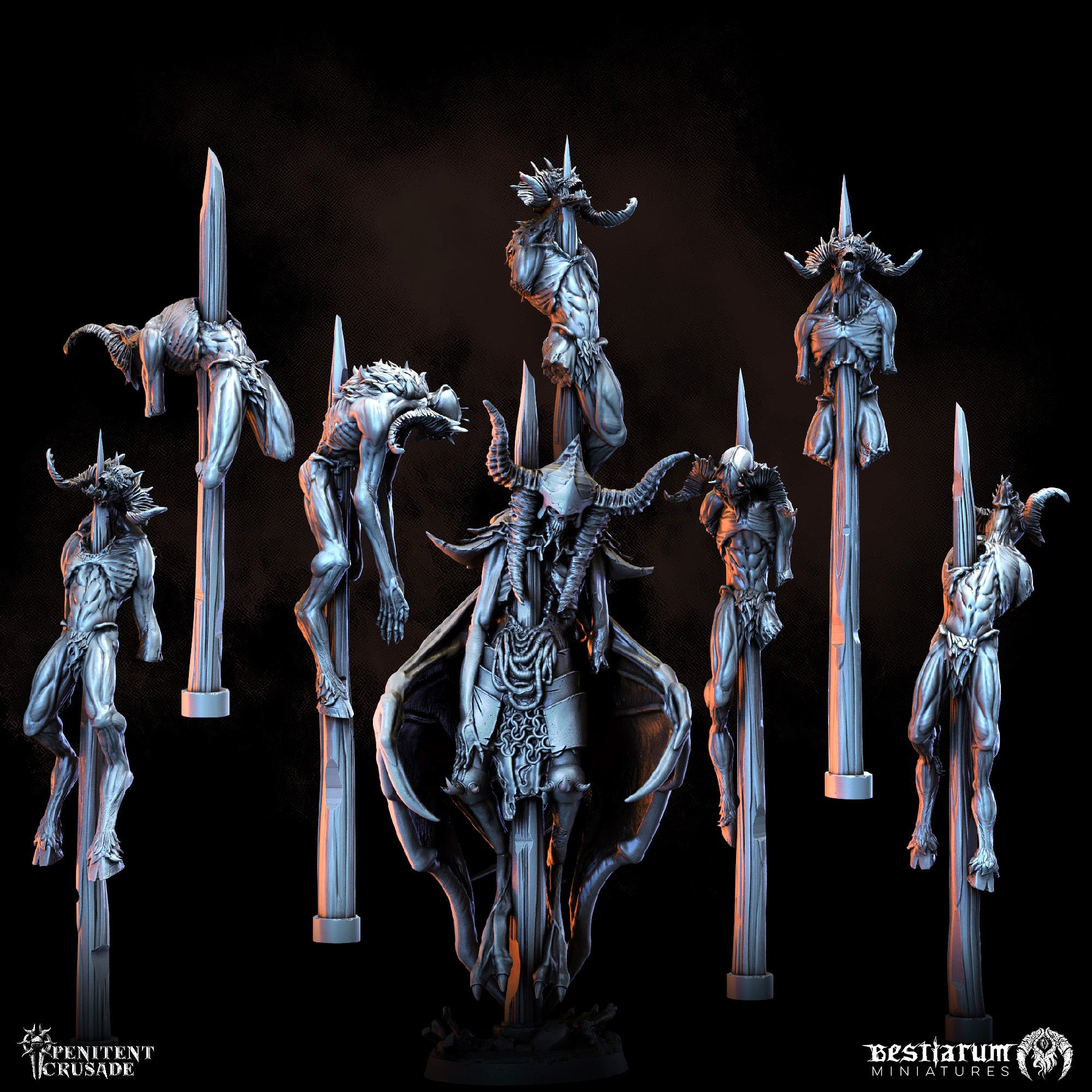Impaled Hellspawn | STL | Penitent Crusade – Bestiarum Games