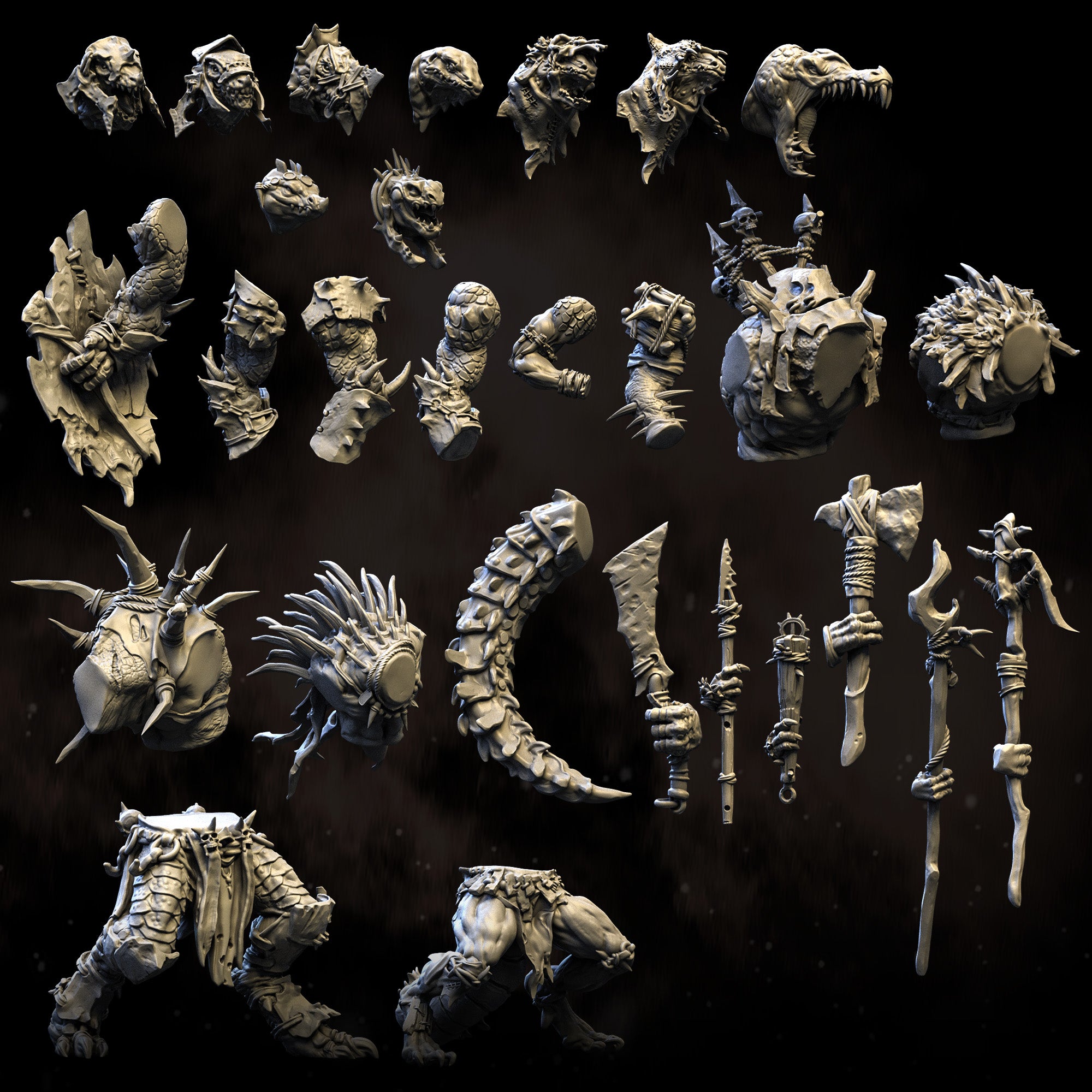 Sekhaton kitbash | STL | Sekhaton Tribe – Bestiarum Games